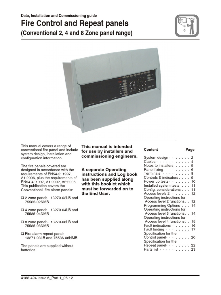 Gent Conventional Fire Panel Manual | PDF | Switch | Relay
