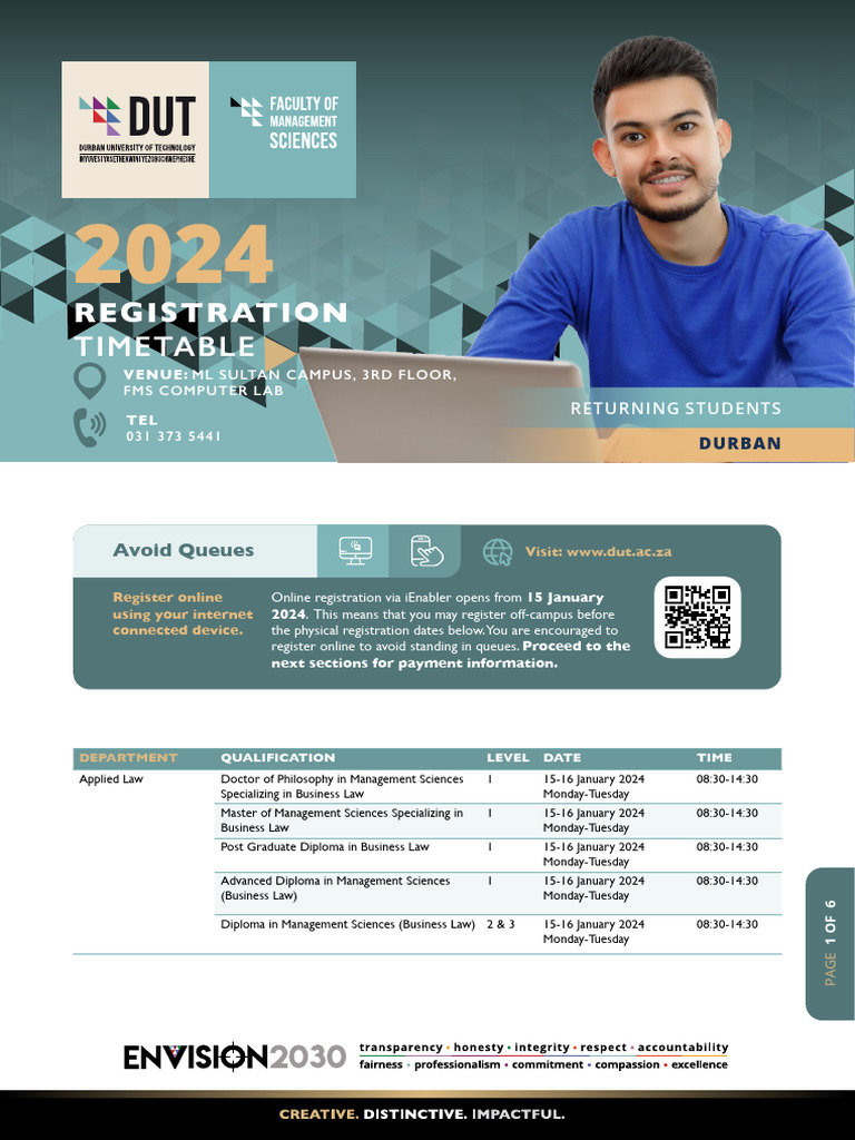 2024 Registration Timetable Returning Durban FMS | Download Free PDF ...