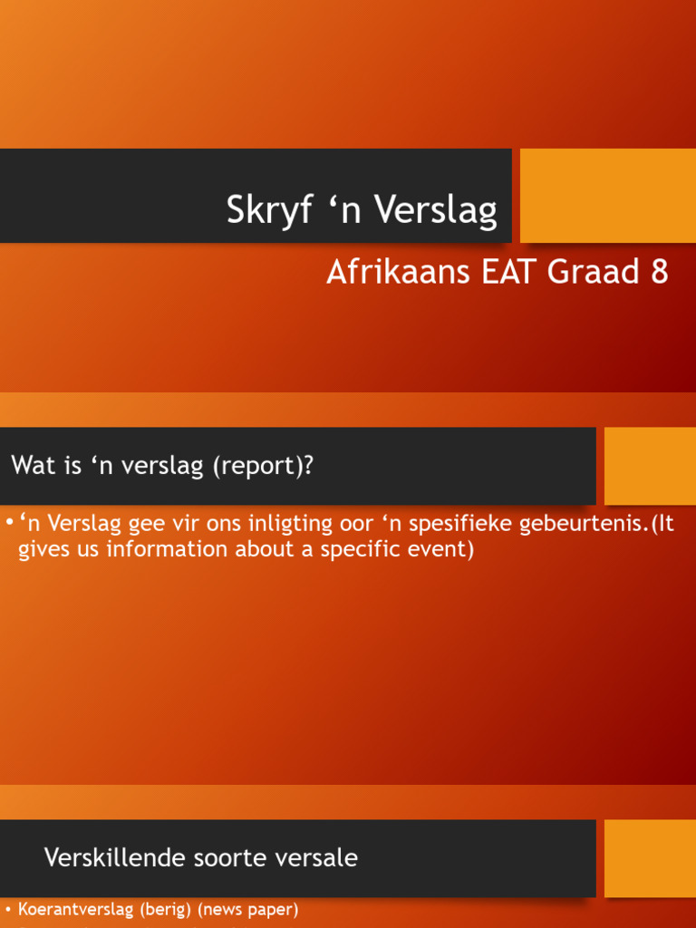 Skryf N Verslag | PDF