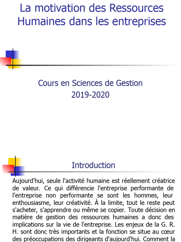 1 Introduction Aux Ressources Humaines-1 | PDF | Gestion des ressources ...