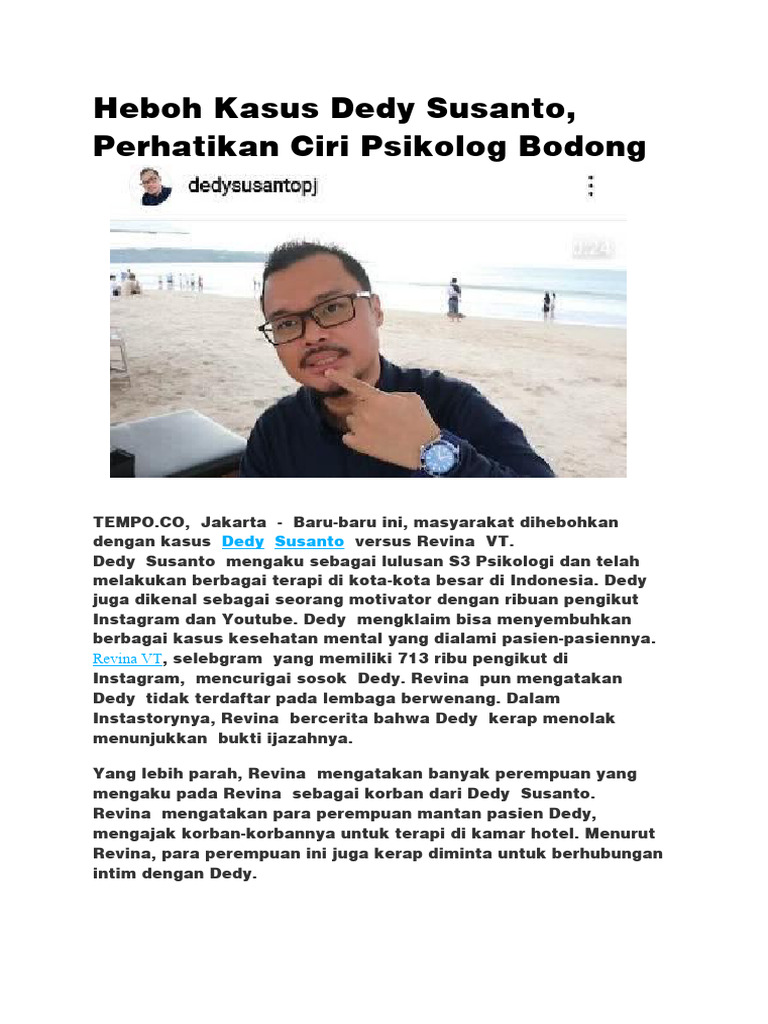 Heboh Kasus Dedy Susanto - Pertemuan 2 | PDF