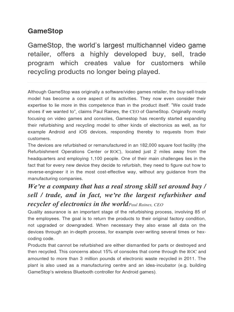 Game Stop | PDF | Android (Operating System) | Video Games