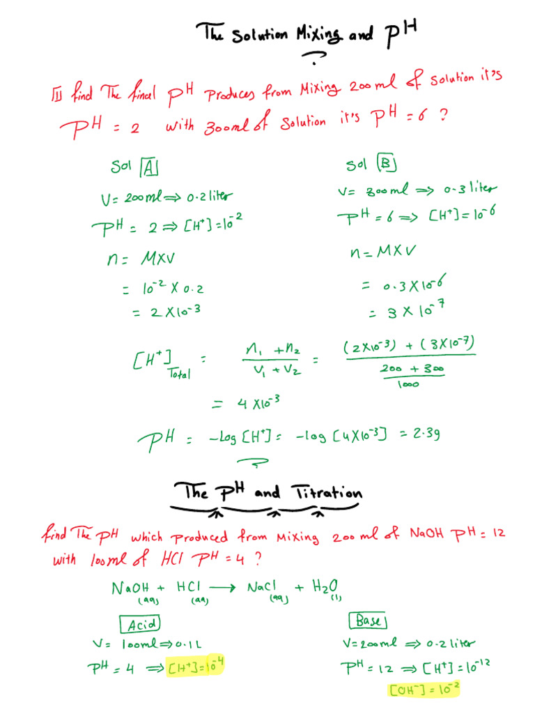 KSP and PH Mixing | PDF
