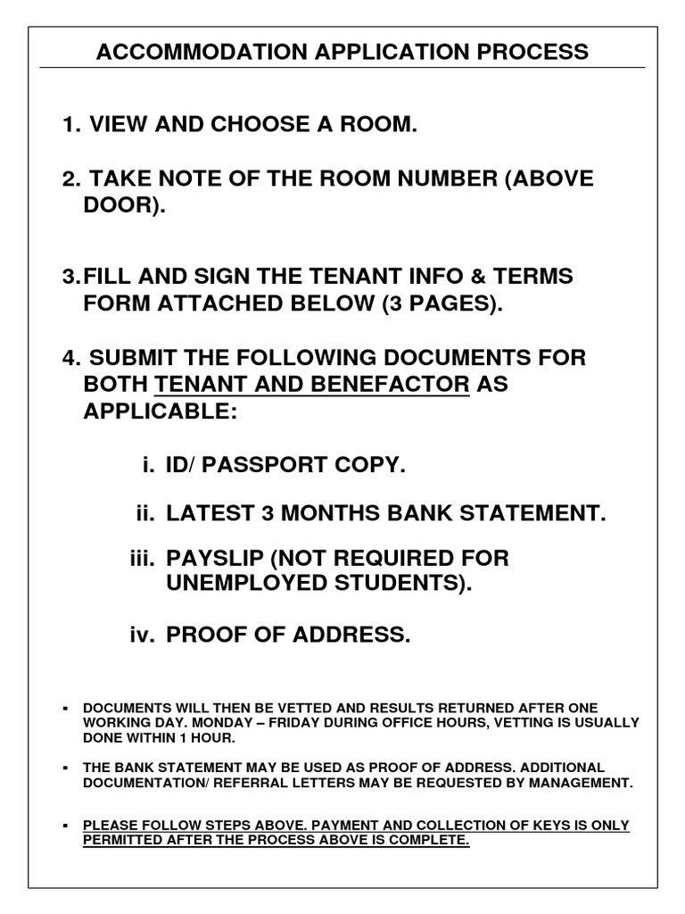 SINGLE ROOM APPLICATION FORM 2024 4PAGE v2 | PDF | Fee | Lease