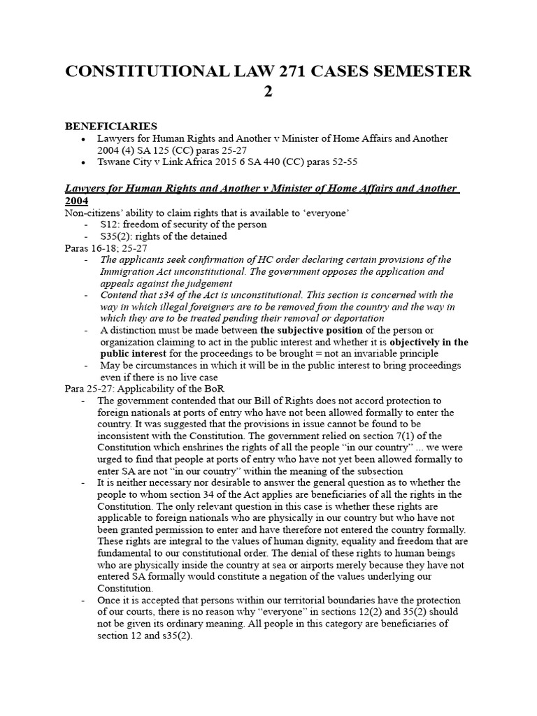 Constitutional Law Case Summaries | PDF | Defamation | Public Policy ...