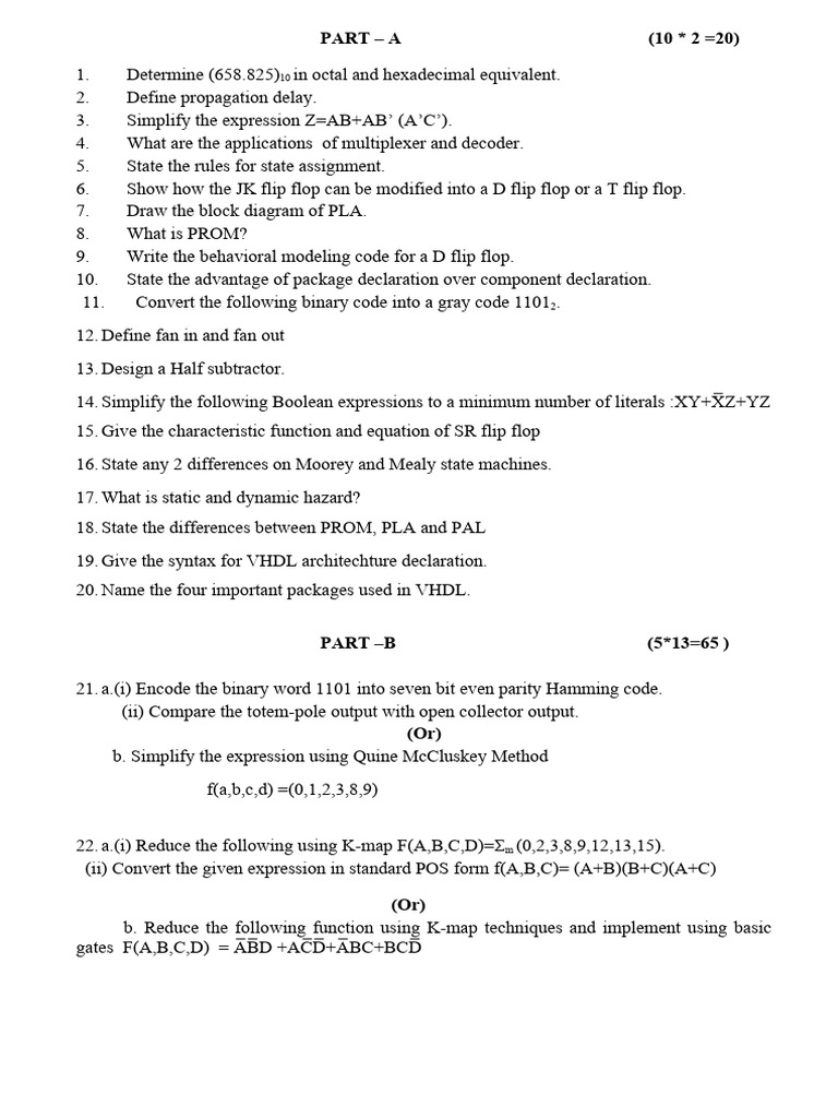 EE3302-DLC MODEL QP Updated | PDF | Logic Gate | Vhdl