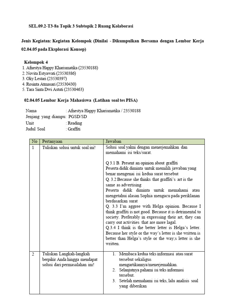 Rosinta Atmasari - 23530430 - Topik 3 - Subtopik 2 - Ruang Kolaborasi | PDF