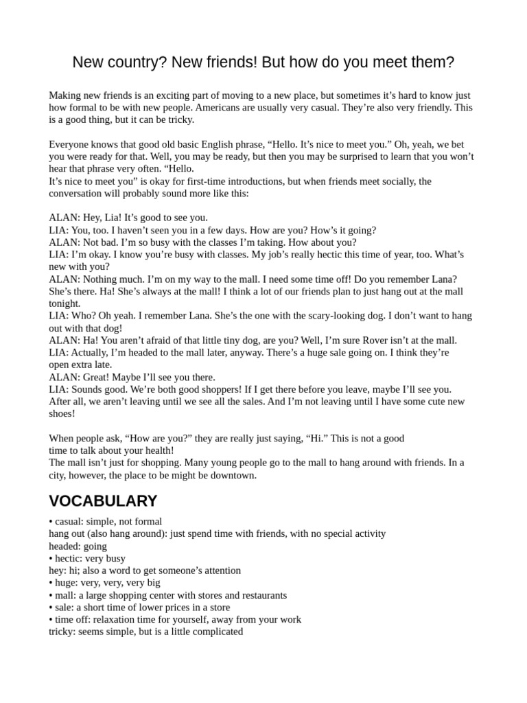 New Country Lesson 1 | PDF