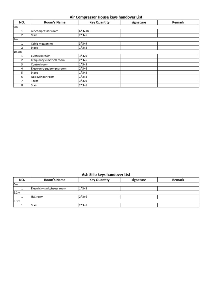 Keys Handover Form | PDF | Sewage Treatment | Electric Power Distribution