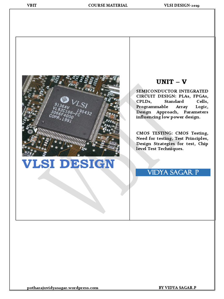 Vlsi Design Unit 5 2019 Pdf Field Programmable Gate Array Logic Gate