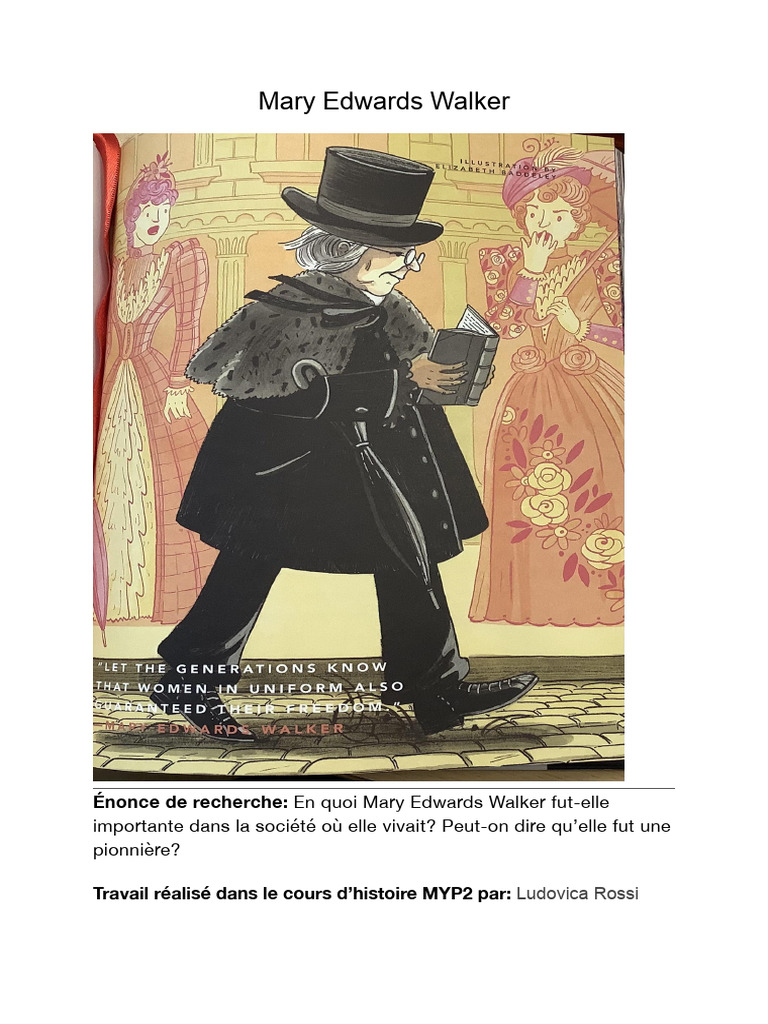 Mary Edwards Walker : Pionnière et Chirurgienne | PDF