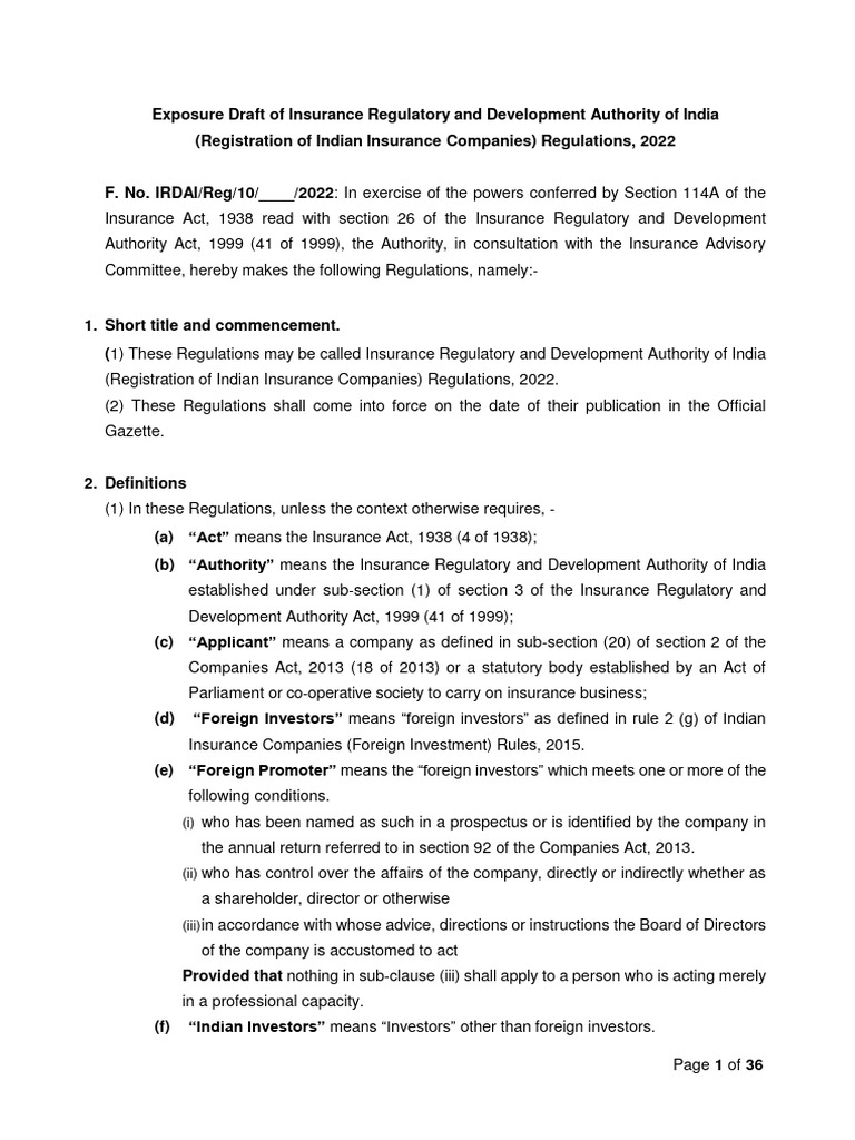 Annexure A - Exposure Draft of Registration Regulations | PDF