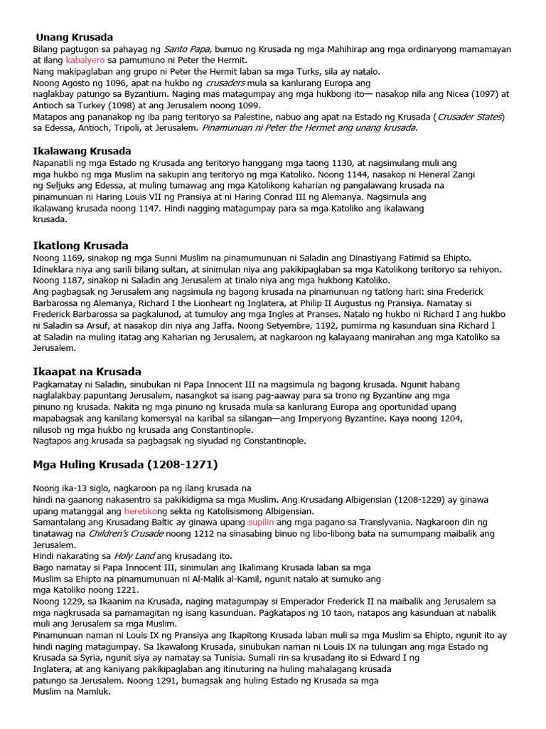 Mga Krusada | PDF