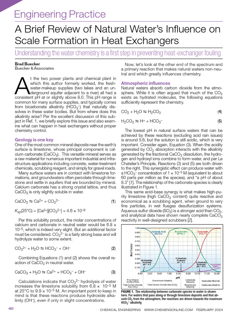 A Brief Review of Natural Water's Influence On Scale Formation in Heat ...