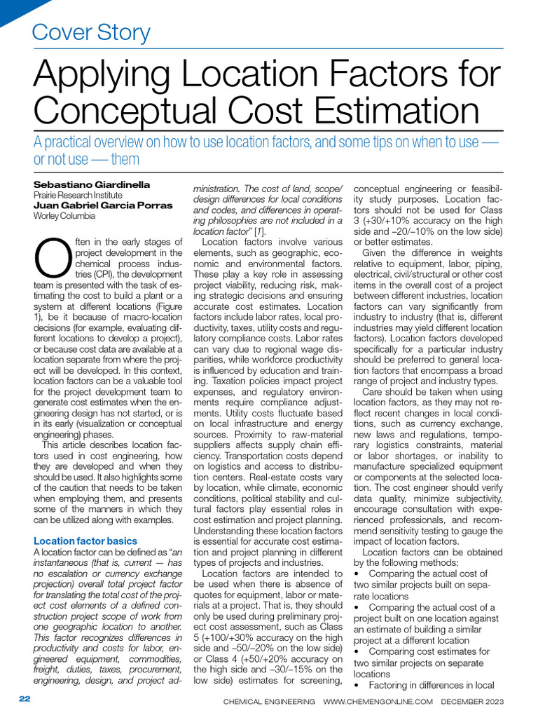 Location Factors in Cost Estimation | PDF | Labour Economics | Supply Chain