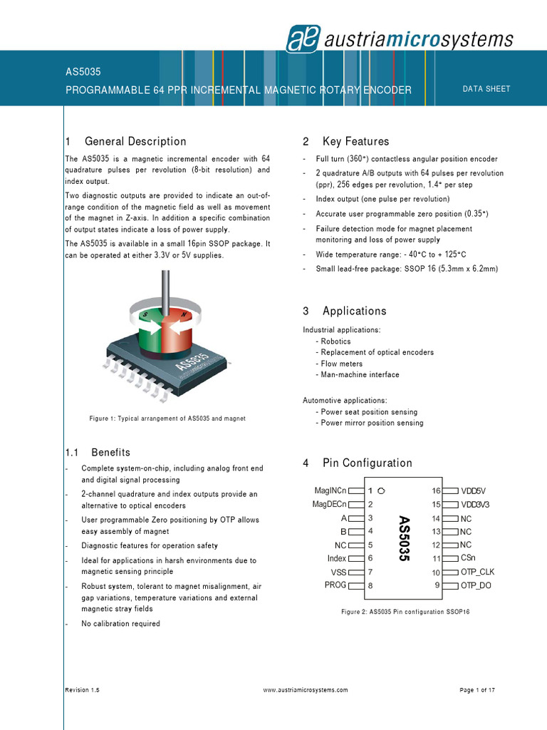 AS5035 Datasheet v1 0 | PDF | Electrostatic Discharge | Electrical Components