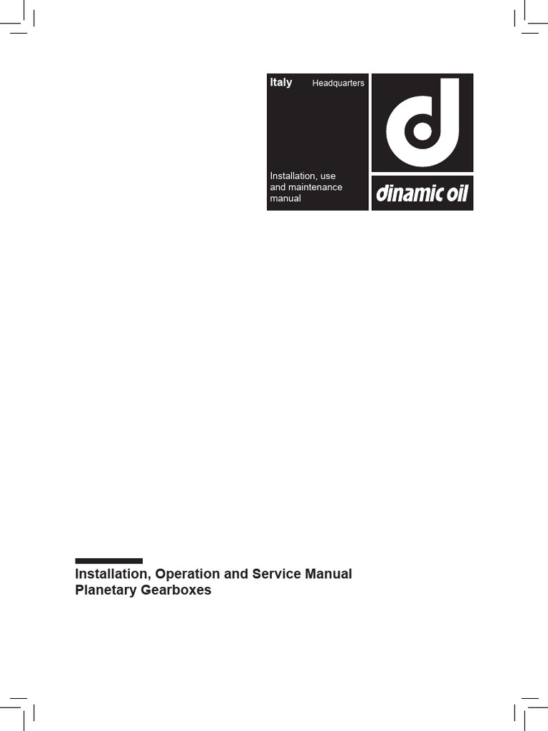 4.2a - Dinamic Oil - Planetary Gearboxes - Installation Operation Manual | PDF | Manual ...
