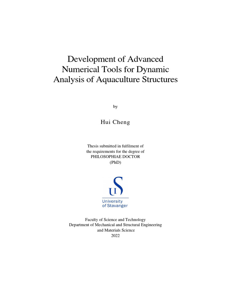 Hui Cheng PHD | PDF | Aquaculture | Fluid Dynamics
