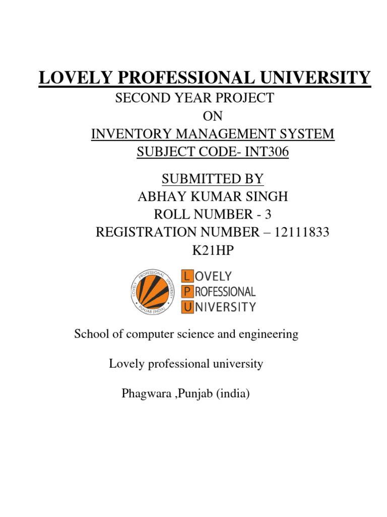 Inventory Management System DBMS Project | PDF | Inventory | Databases