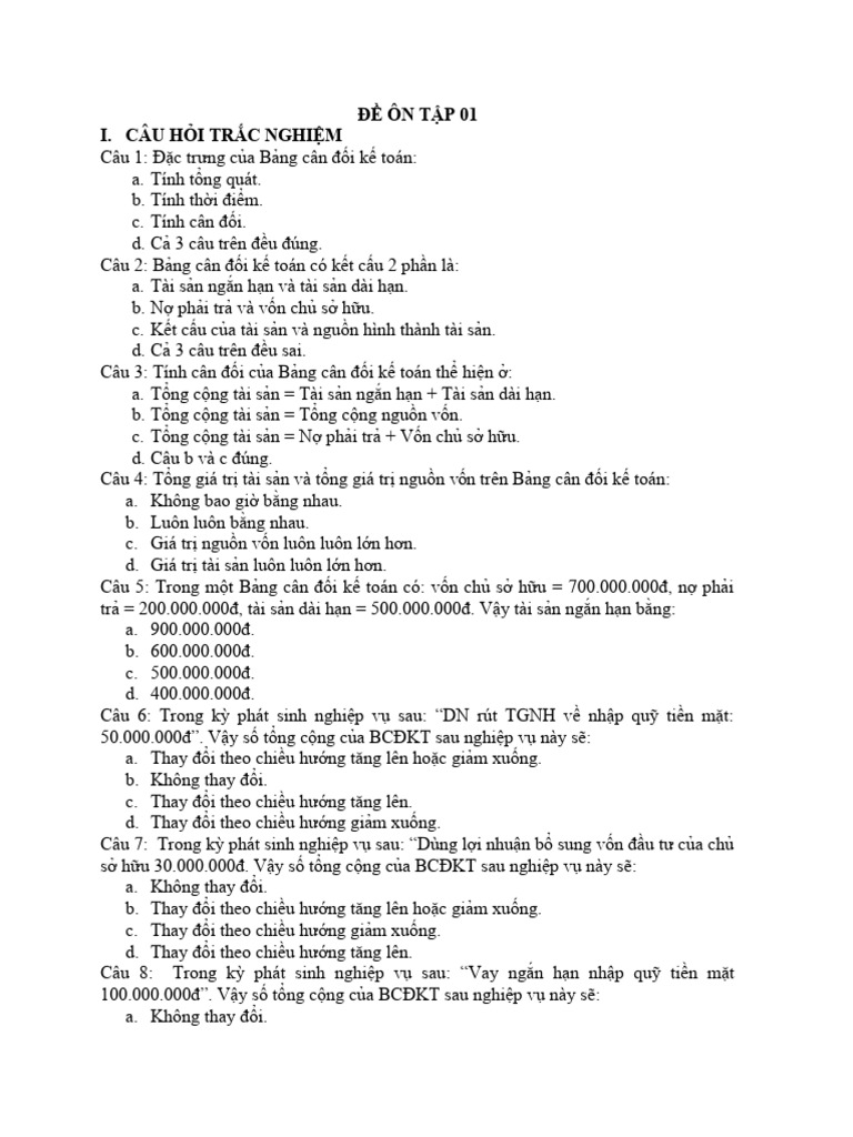 Đề Ôn Tập 01- Nlkt 2023 | PDF