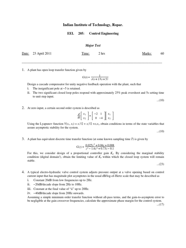 Control Most Impo File | PDF | Control Theory | Applied Mathematics