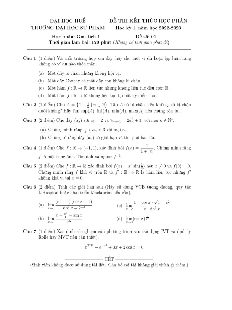 Calculus1 Demotest | PDF