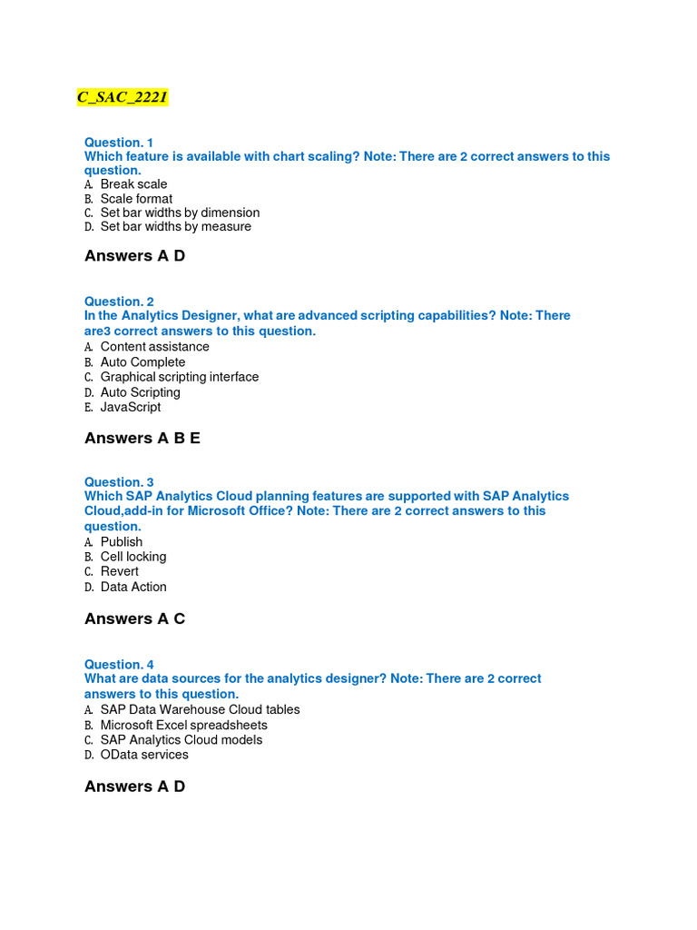C - SAC - 2221Q&A80 Dumps NW | PDF | Analytics | Cloud Computing