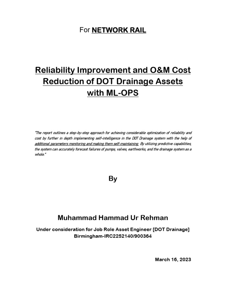 Network Rail Report Consolidated | PDF | Machine Learning | Artificial Intelligence
