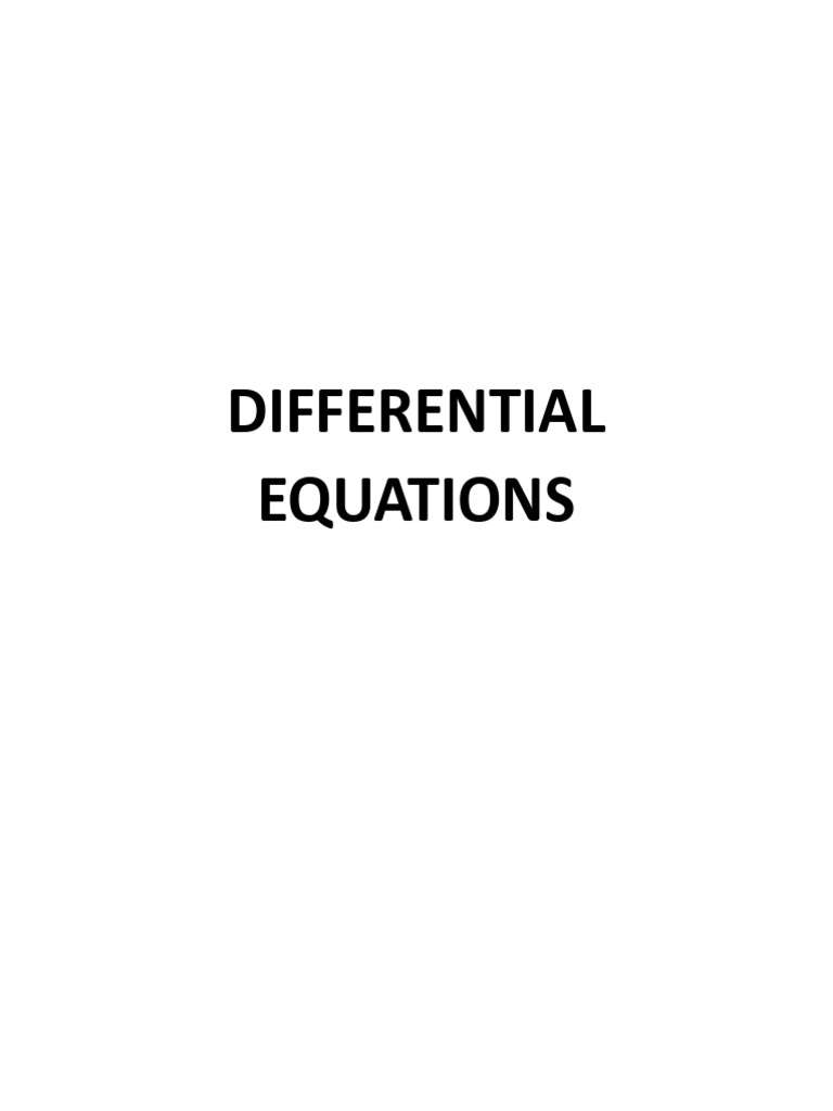 Differential Equations | PDF | Equations | Differential Equations
