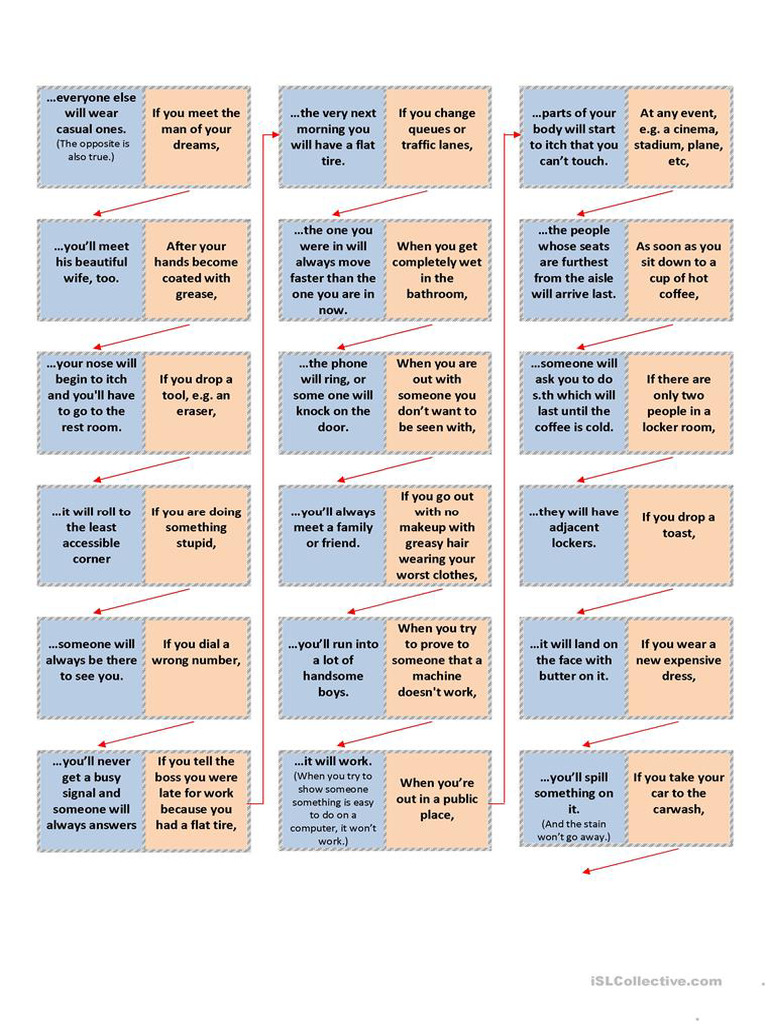 1rst Conditional With Murphys Law Domino Fun Activities Games Warmers ...