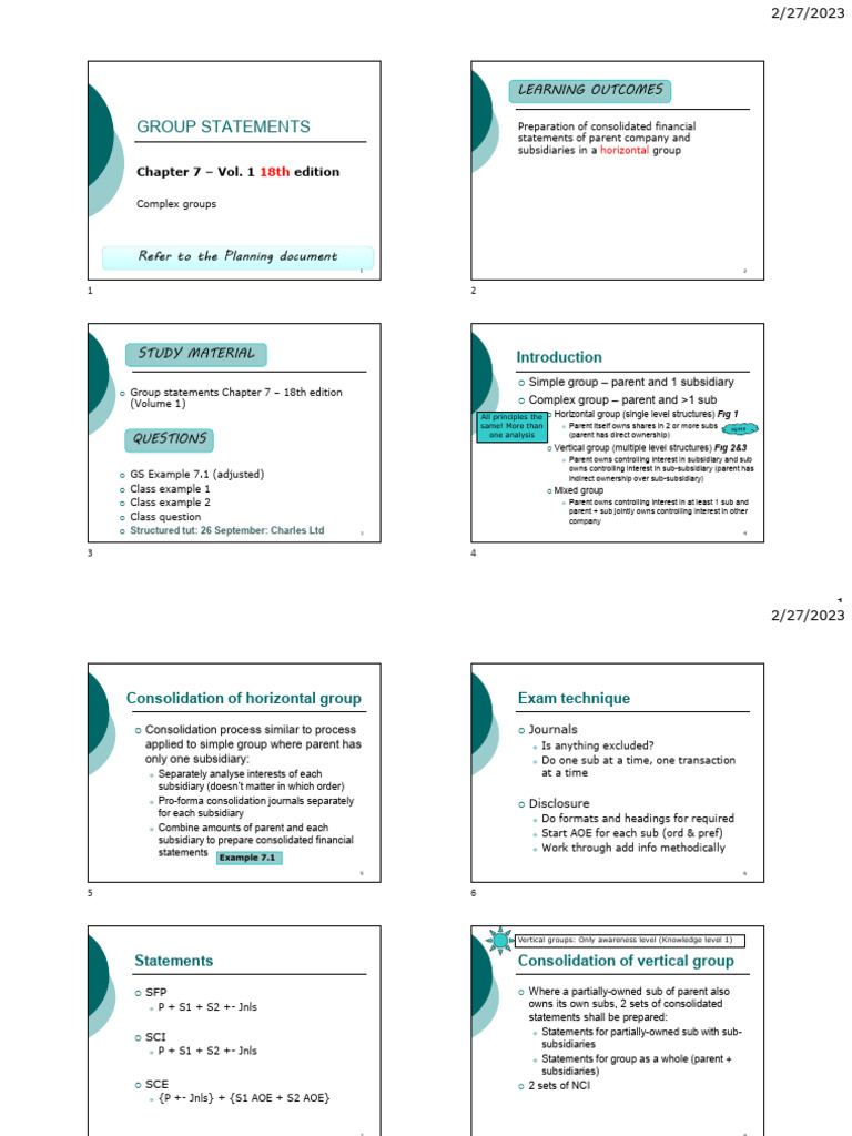 0 - GS Chapter 7 - Complex Groups | PDF | Subsidiary | Business