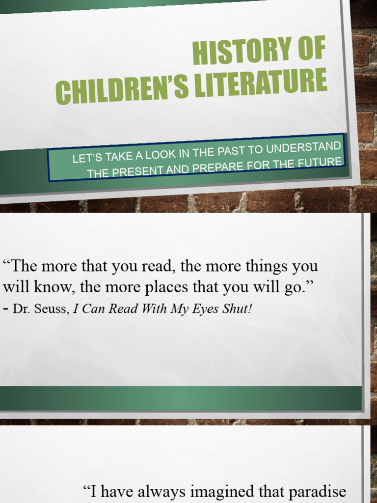 History of Childrens Literature Copy 1 | PDF | Children's Literature ...