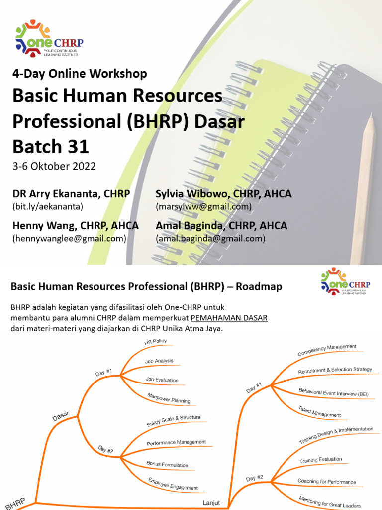 One-CHRP - 0922 - BHRP Dasar Batch 31 - Day 1-2 - Vshared | PDF