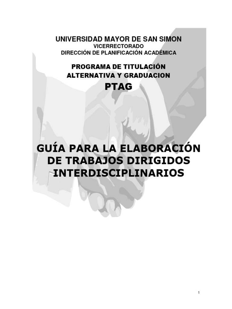 Guia Para La Elaboracion Del Trabajo Dirigido Interdisciplinario Pdf
