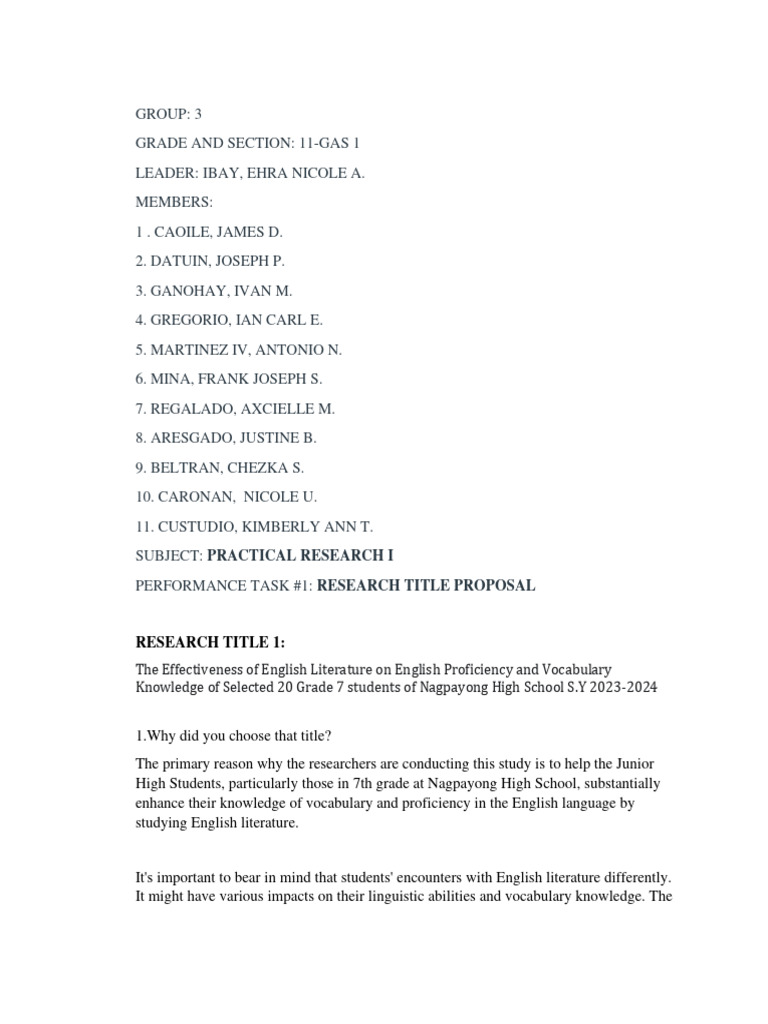 GROUP 3 RESEARCH Revised Version and Chap 1 | PDF | Teachers | Reading ...