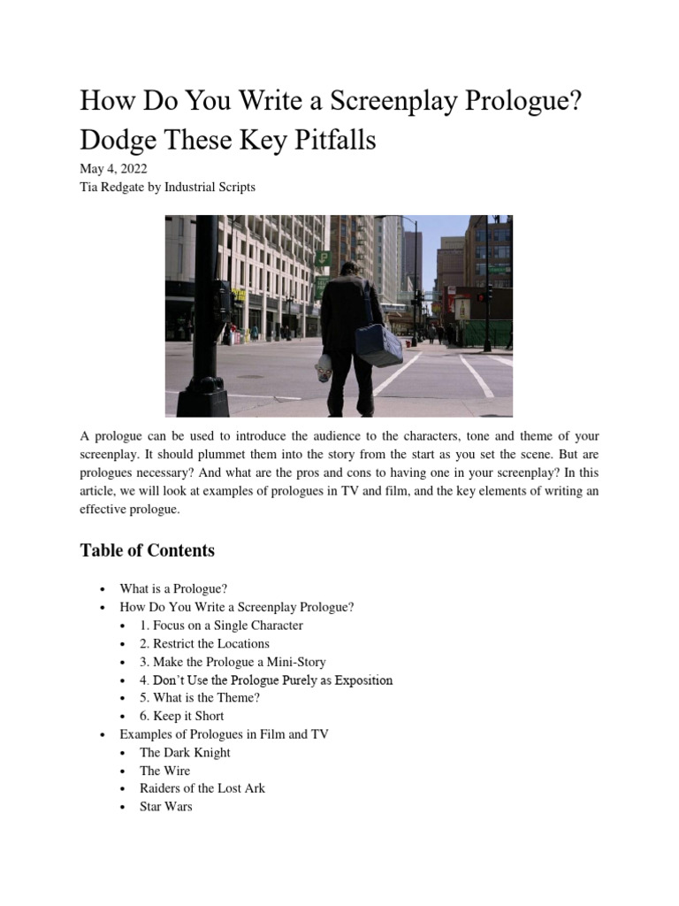 How Do You Write A Screenplay Prologue | PDF | Plot (Narrative) | Screenplay