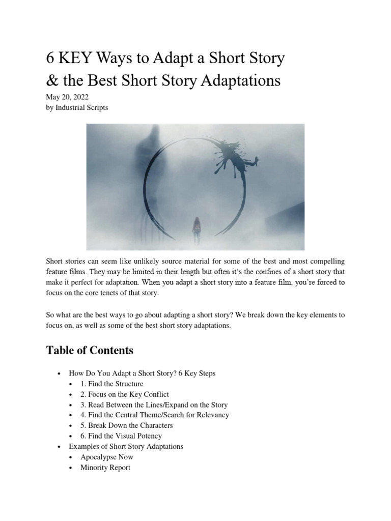 6 Steps to Adapt Short Stories Effectively | PDF