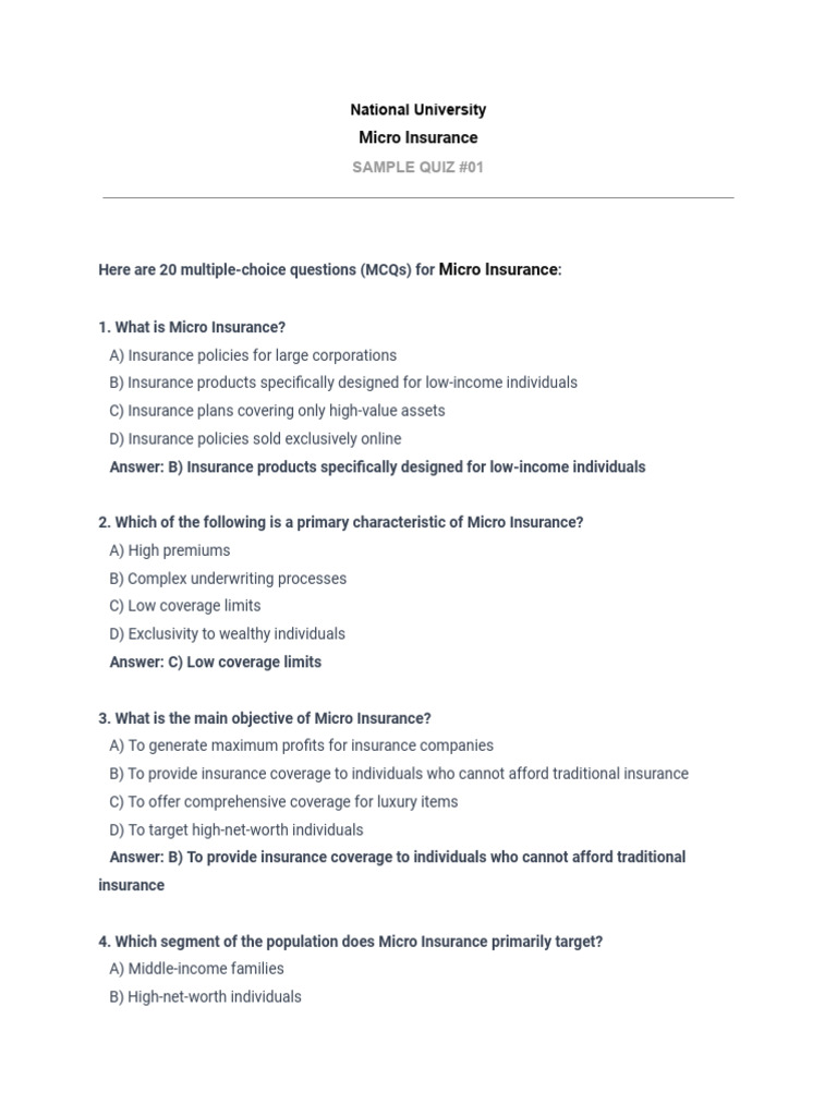 Micro Insurance | PDF | Insurance | Poverty