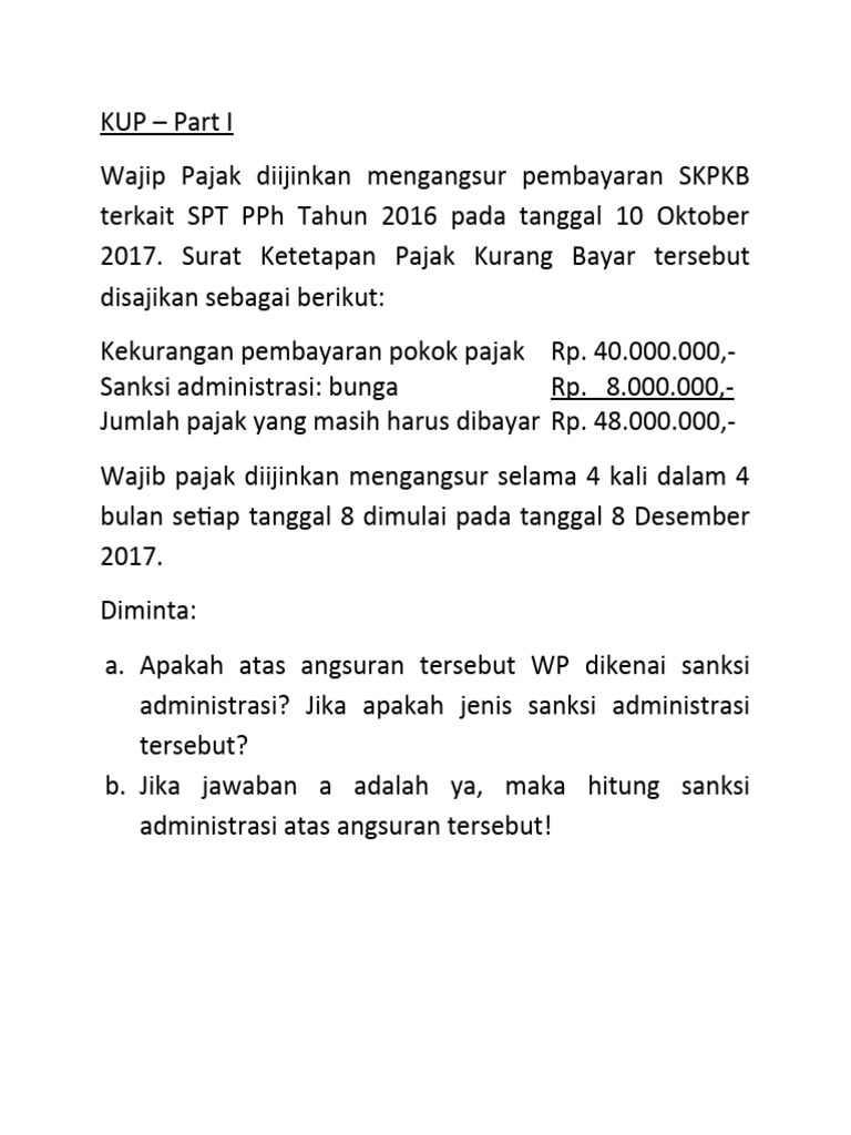 Angsuran SKPKB Pajak 2016 | PDF