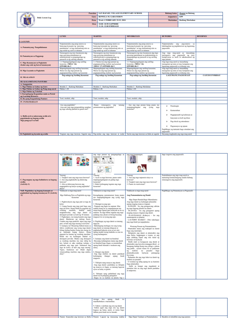 Epp 4 Q3 W2 DLL | PDF
