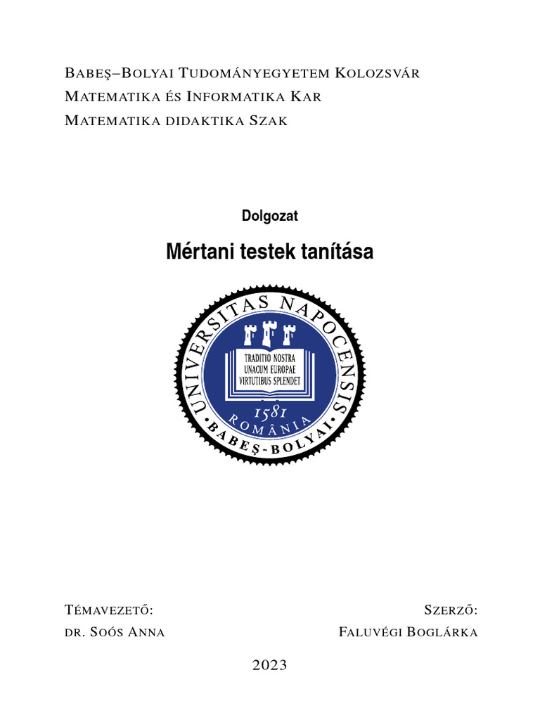 Hagyományos És Alternatív Módszerek A Mértani Testek Tanításában | PDF