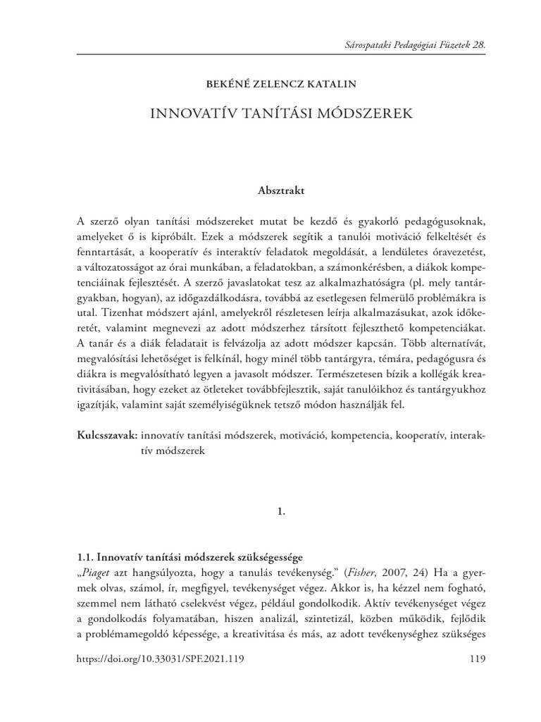 Innovativ Tanitasi Modszerek | PDF Innovativ Tanitasi Modszerek | PDF
