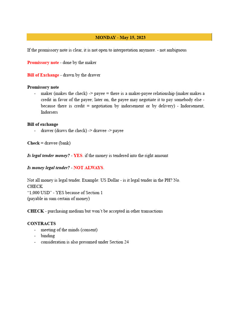 LMGTRAN-Negotiable Instruments | PDF | Negotiable Instrument ...