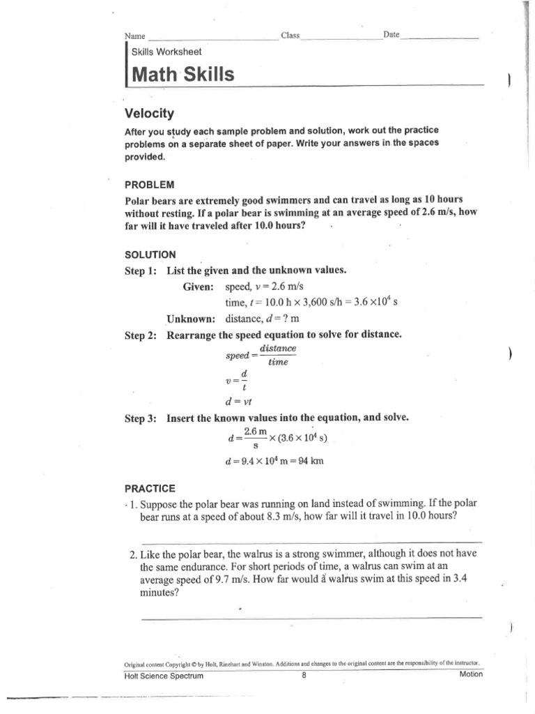 Velocity Problems and Answers | PDF