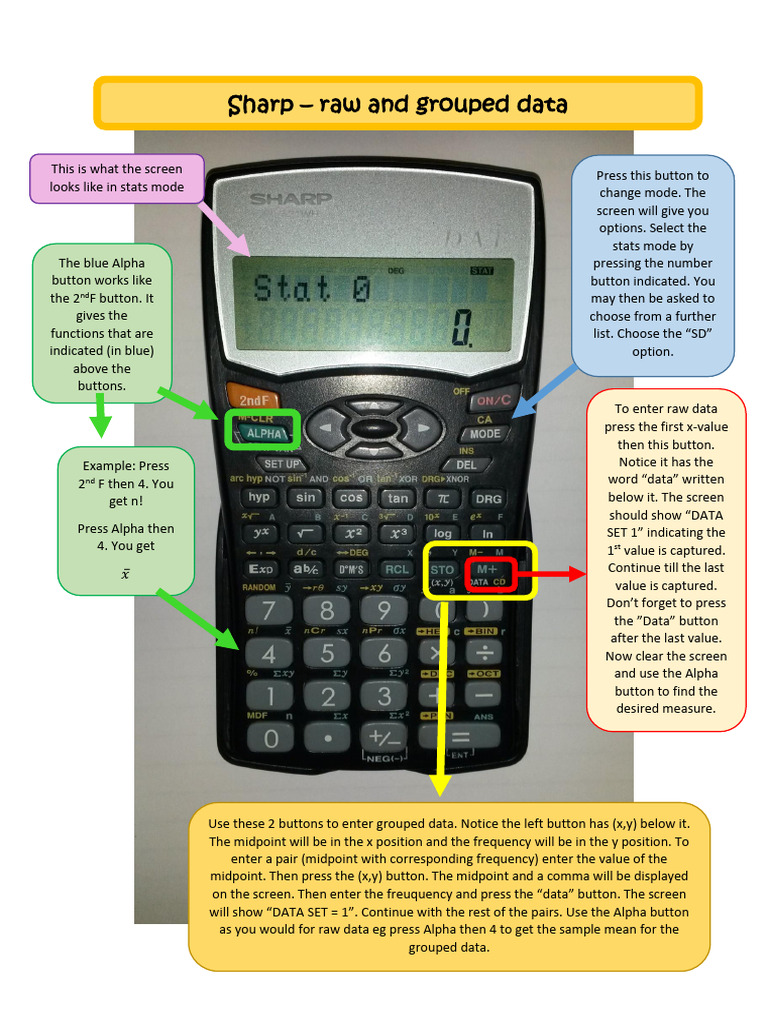 Calculator Notes - Sharp | PDF | Mode (Statistics)