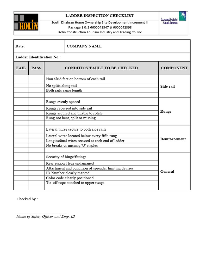 Ladder Checklist Form | PDF