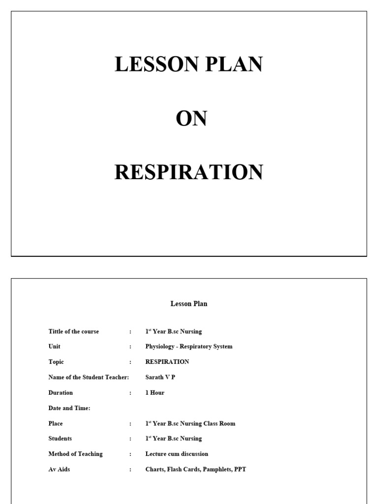 Lesson Plan - Physiology | PDF | Respiratory System | Breathing