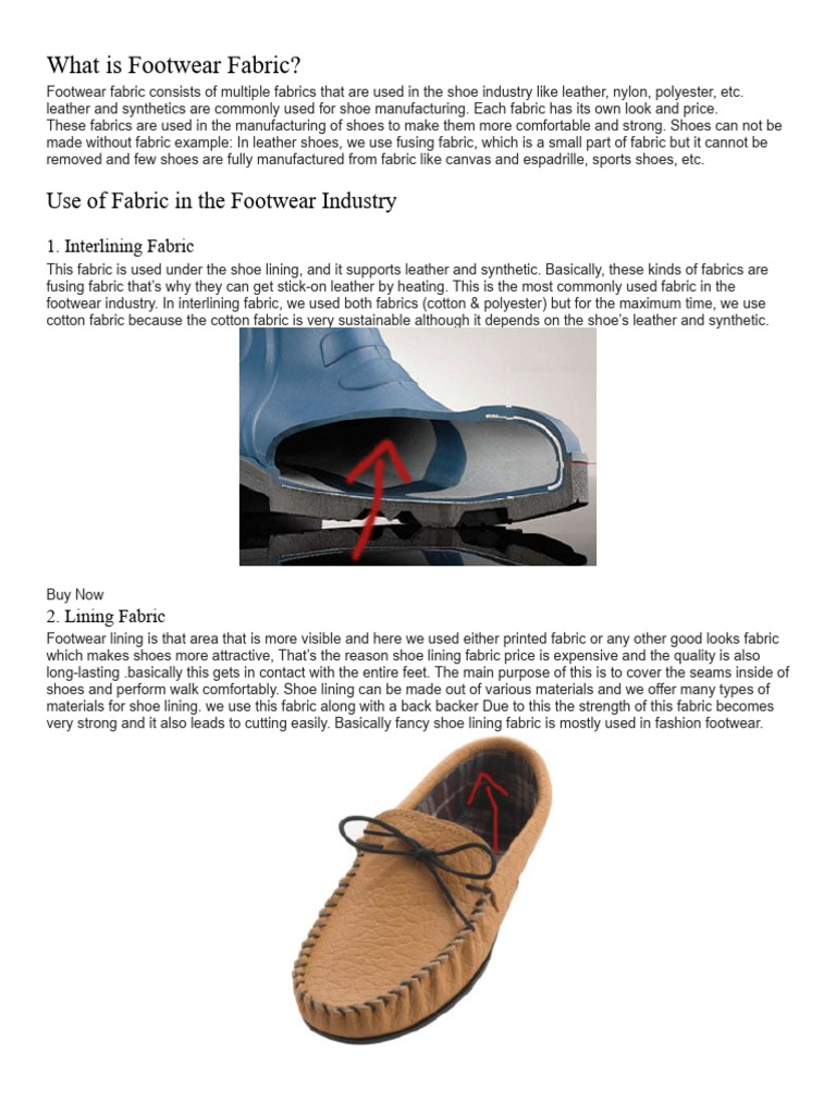 Footwear Fabrics | PDF
