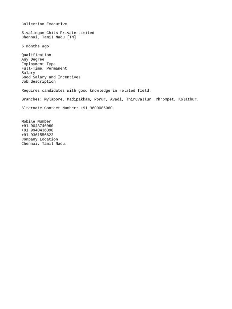 Collection Executive | PDF