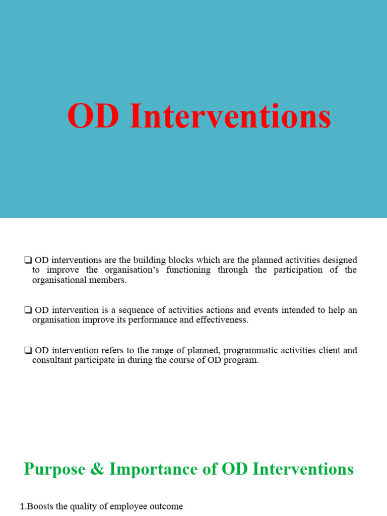 OD Interventions - pptx-1 | PDF | Organization Development | Social Psychology